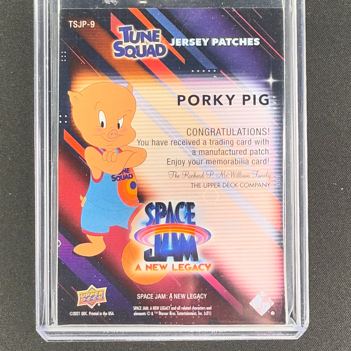 Looney Tunes Space Jam Porky Pig Patch Card – culture-n-cards